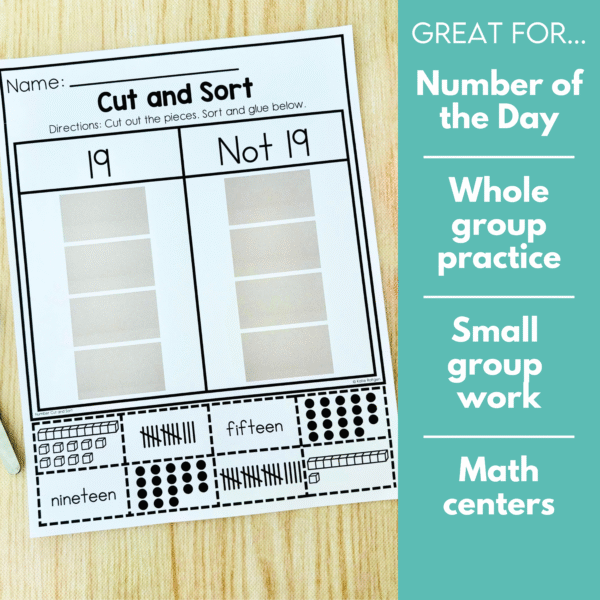 Numbers 1-20 Activities: Cut and Sort - Katie Roltgen Teaching