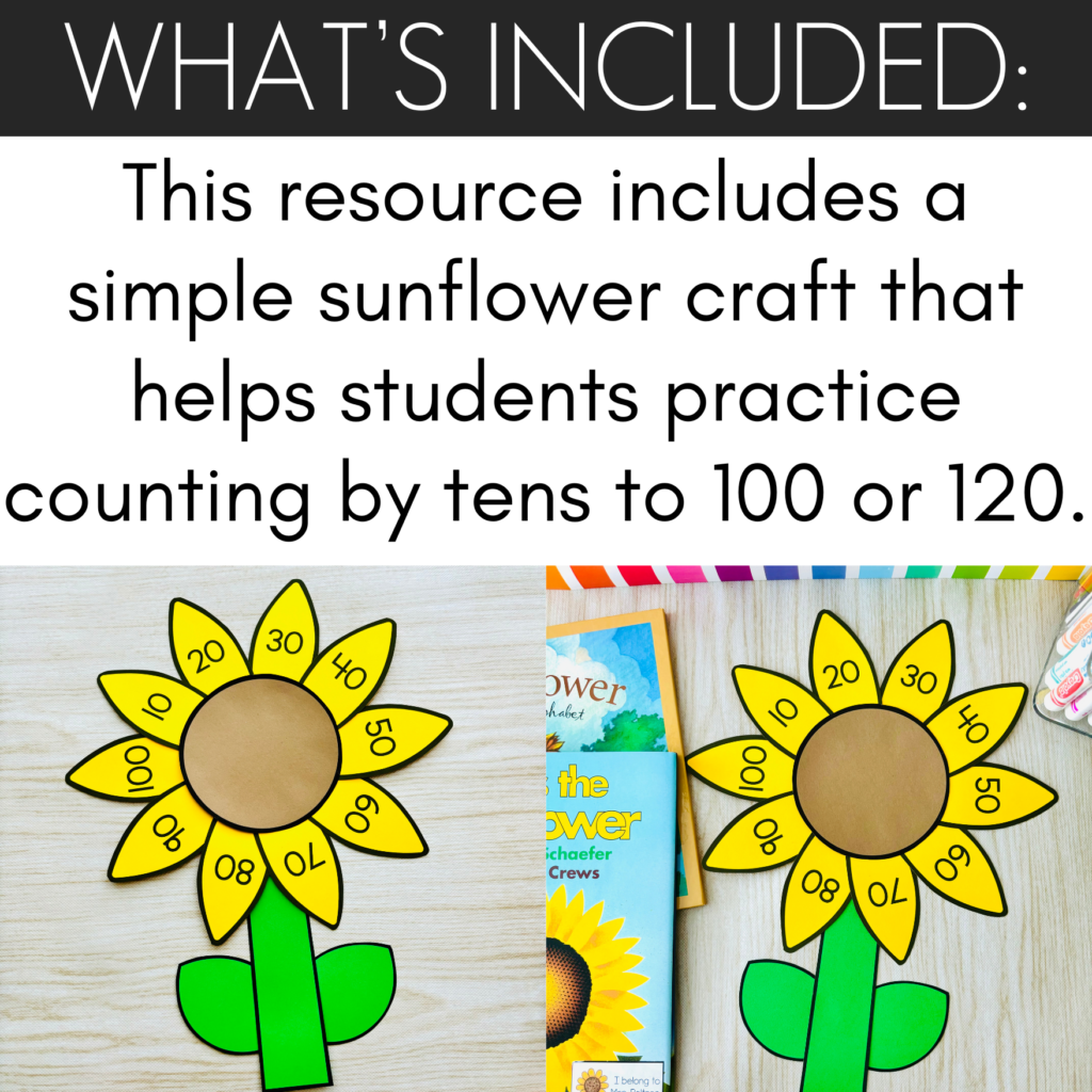 Sunflower Counting by Tens Craft - Perfect for Kansas Day! - Katie ...