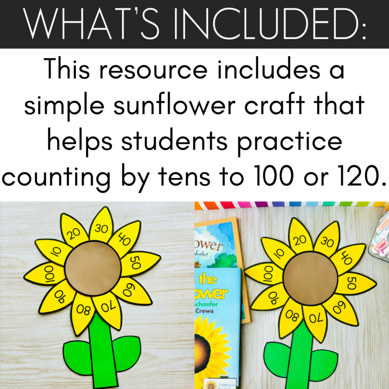 Sunflower Counting by Tens Craft - Perfect for Kansas Day! - Katie ...
