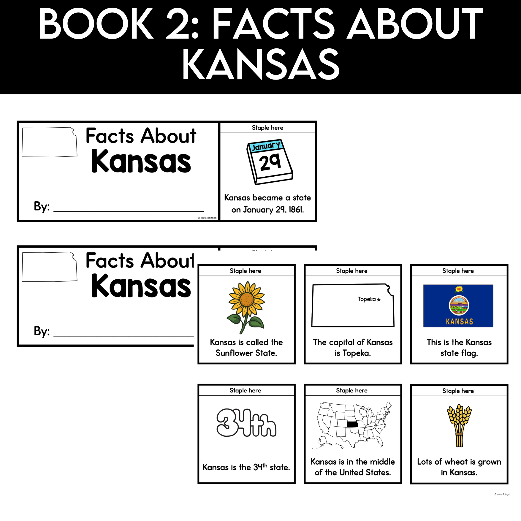 Kansas Flip-Up Book {Kansas Day Activity} - Katie Roltgen Teaching