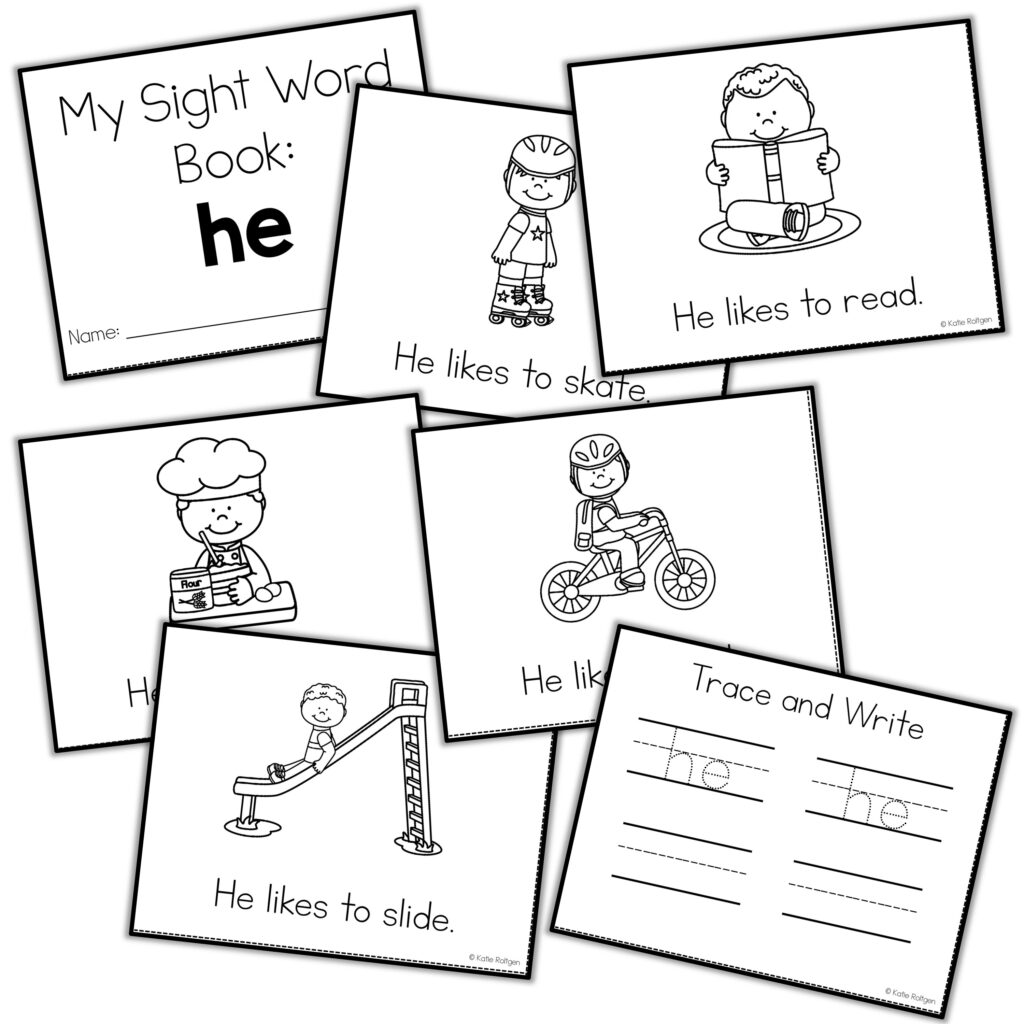 Sight Word Mini Book: He - Katie Roltgen Teaching