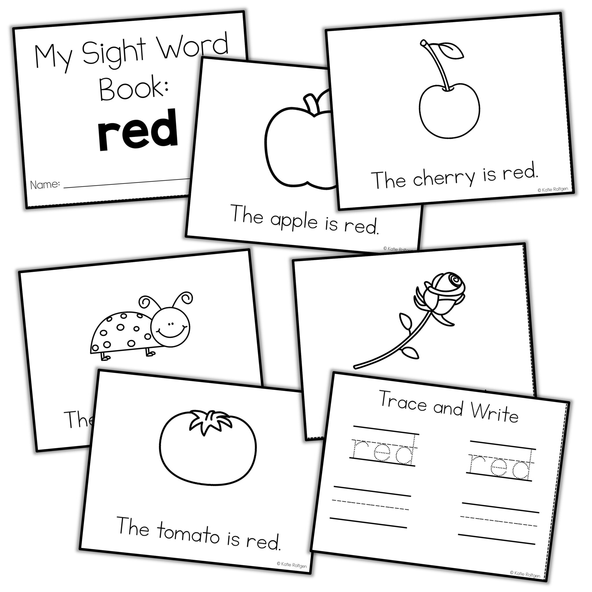 Sight Word Mini Book: Red - Katie Roltgen Teaching