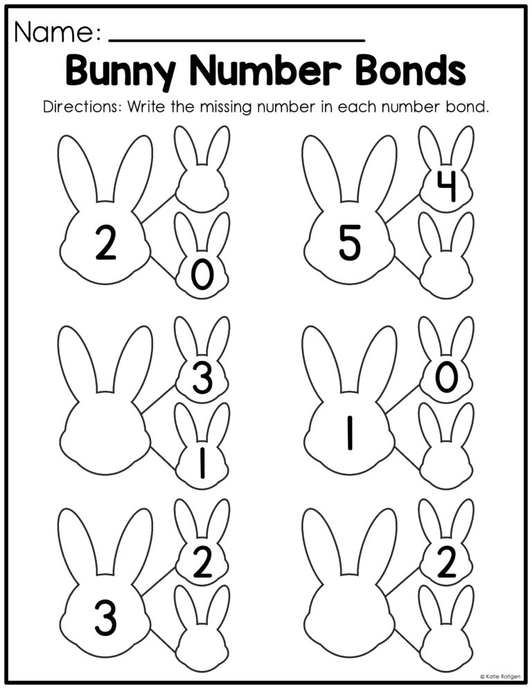 Bunny Number Bonds | Kindergarten Math Freebie - Katie Roltgen Teaching