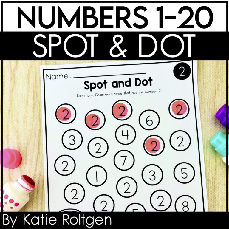 Numbers 1-20 Activities: Spot It and Dot It - Katie Roltgen Teaching