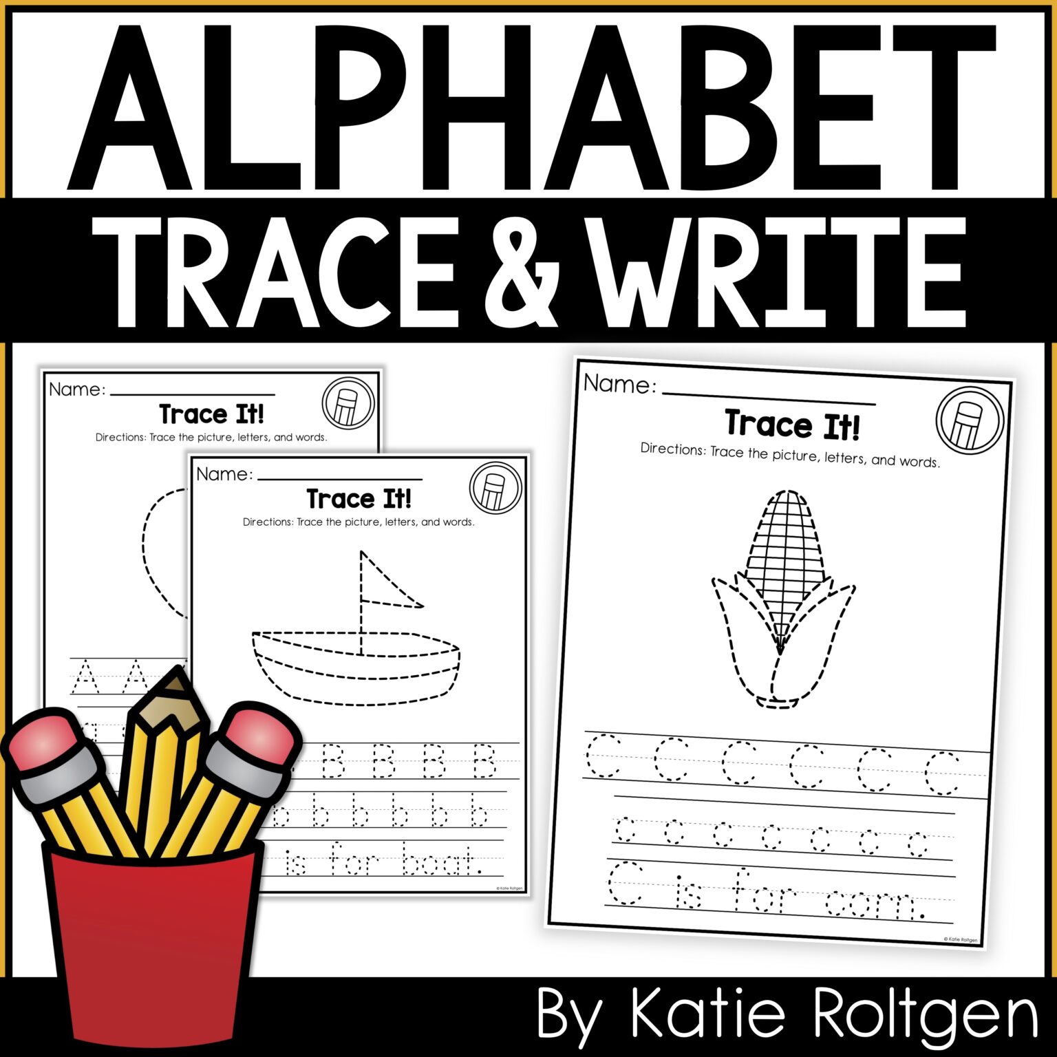 Letter and Picture Tracing Pages - Katie Roltgen Teaching