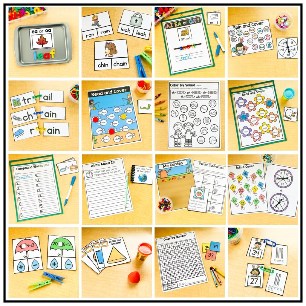 First Grade Morning Work Tubs for April - Katie Roltgen Teaching