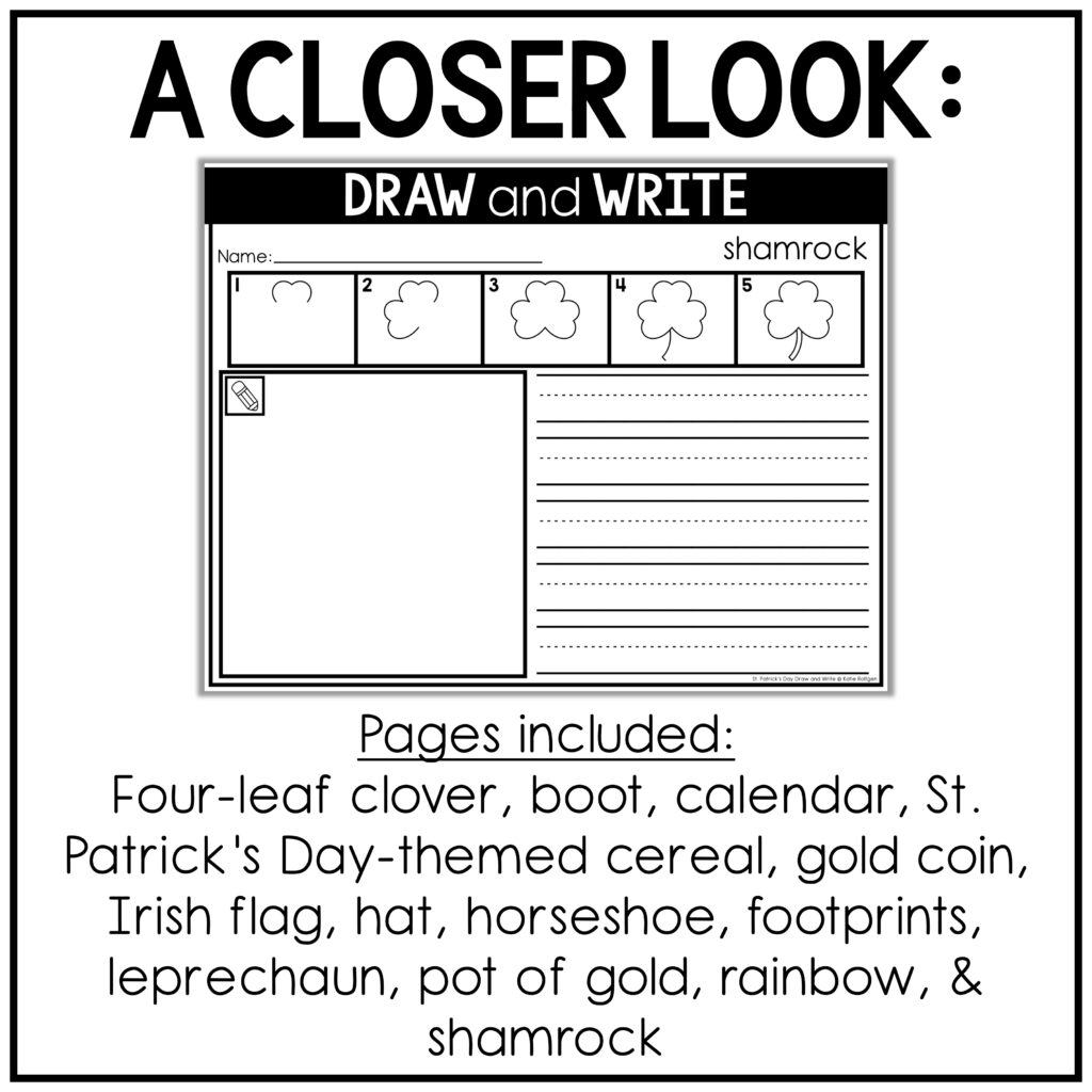 St. Patricks Day Directed Drawing and Writing Pages - Katie Roltgen ...
