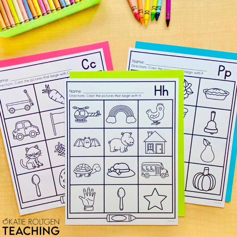 Beginning Sounds Phonics Worksheets for Kindergarten - Katie Roltgen ...