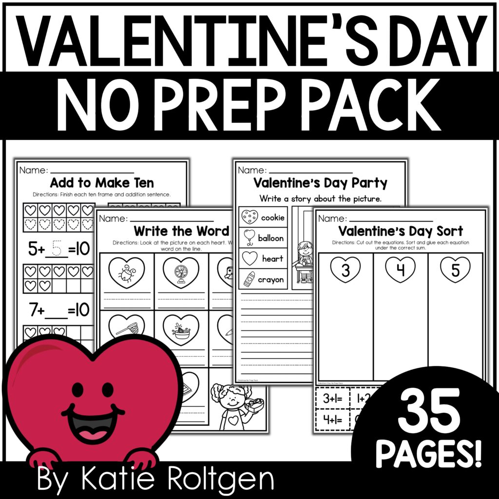 Valentine's Day Activities for Kindergarten - No Prep Skill Practice ...