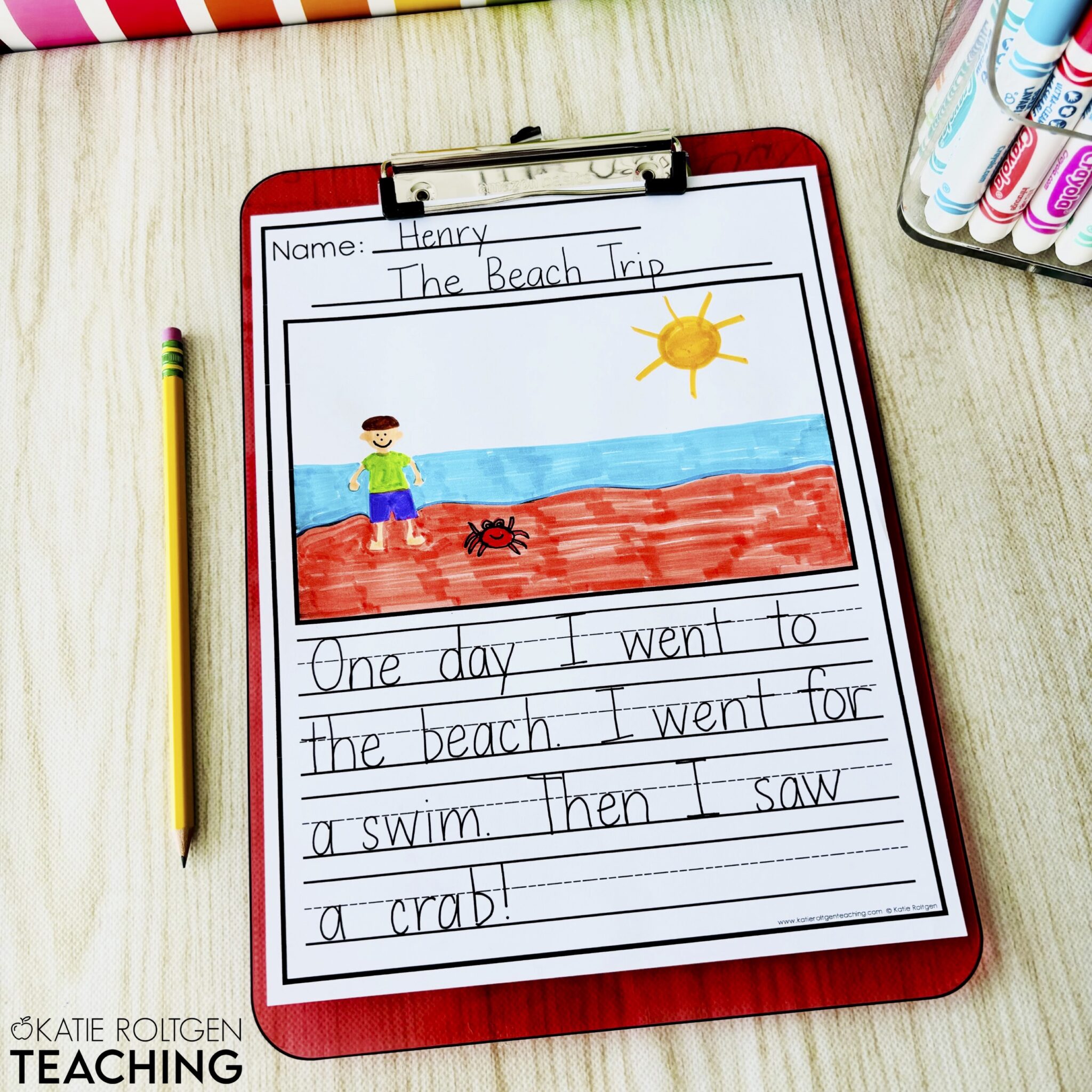Story Writing Paper for Kindergarten - Katie Roltgen Teaching