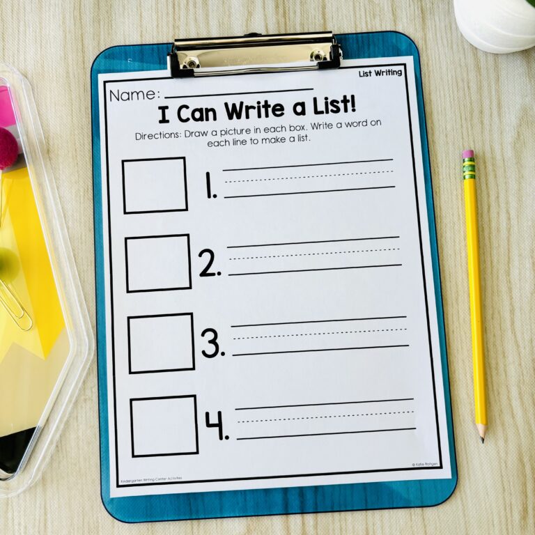 Writing Centers for Kindergarten - Katie Roltgen Teaching