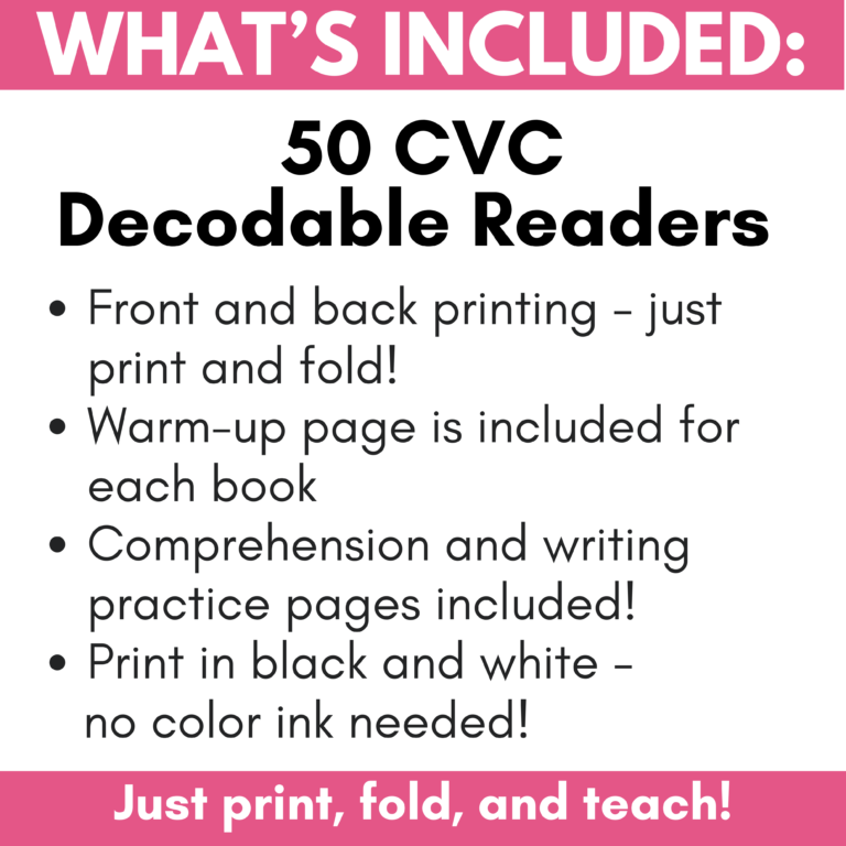 CVC Decodable Readers Bundle for Kindergarten - Science of Reading ...