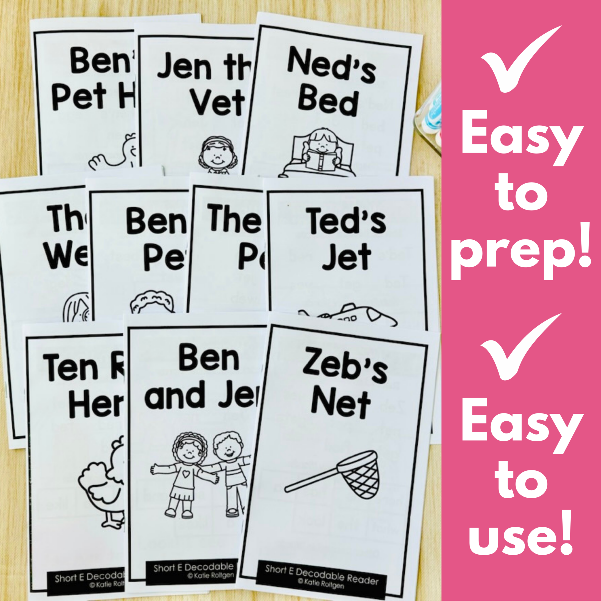 Short E Decodable Readers - Katie Roltgen Teaching