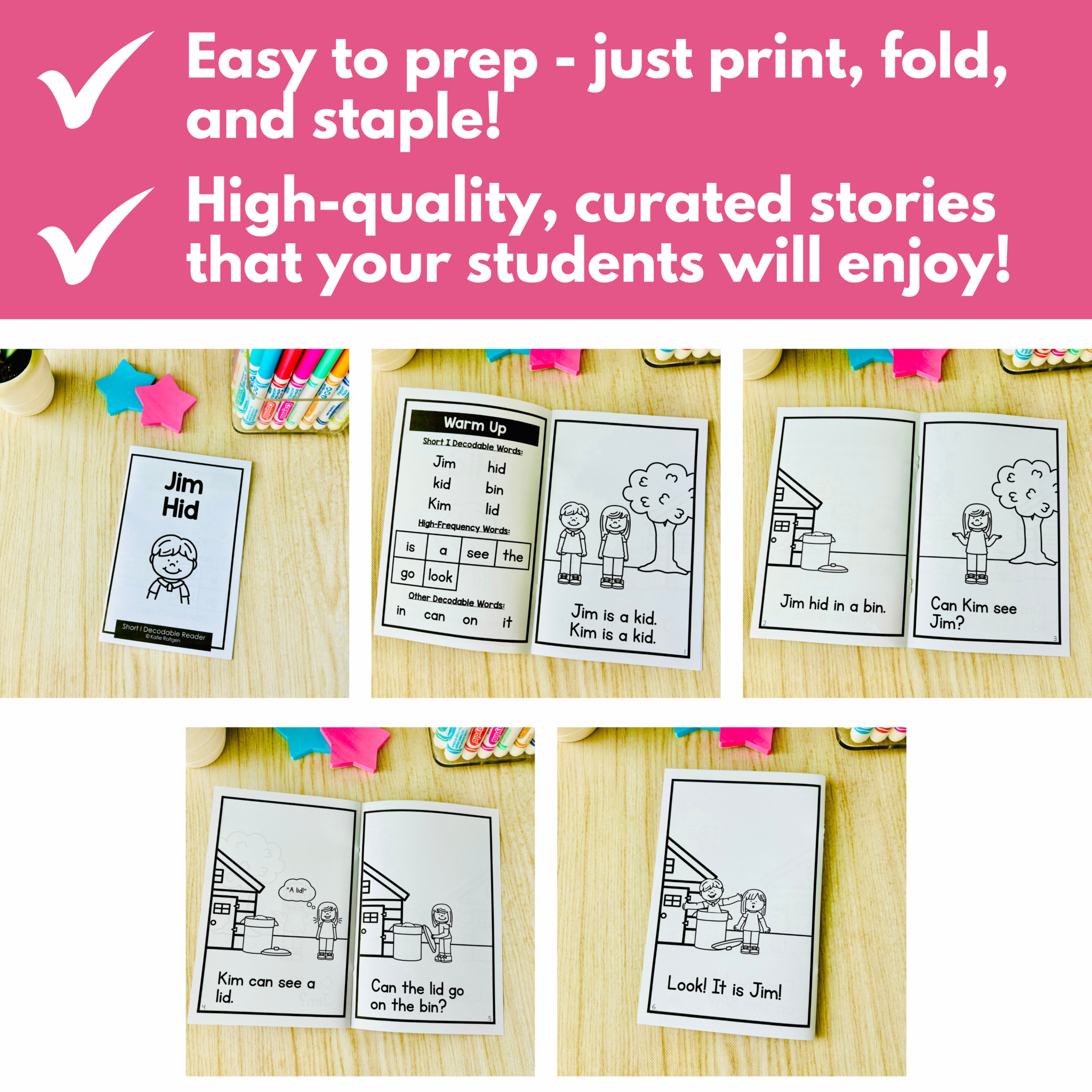 CVC Decodable Readers Bundle for Kindergarten - Science of Reading ...
