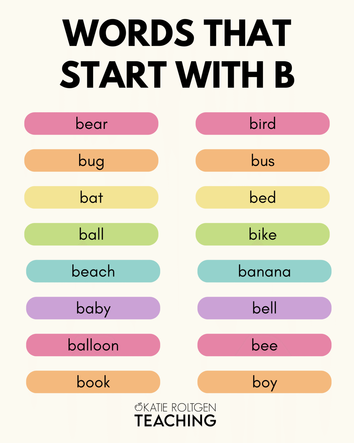 Activities for Teaching About the Letter B - Katie Roltgen Teaching