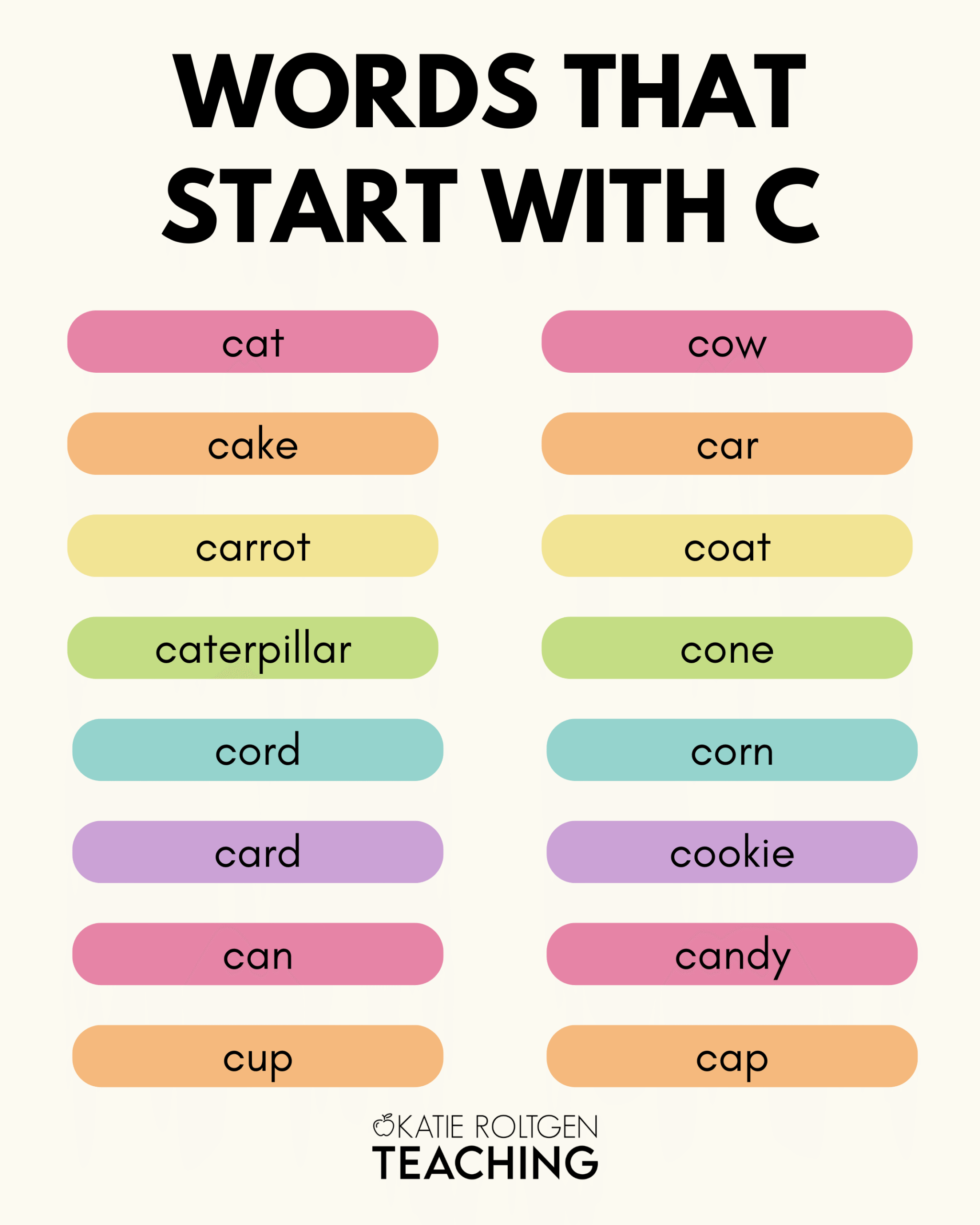 Activities for Teaching About the Letter C - Katie Roltgen Teaching