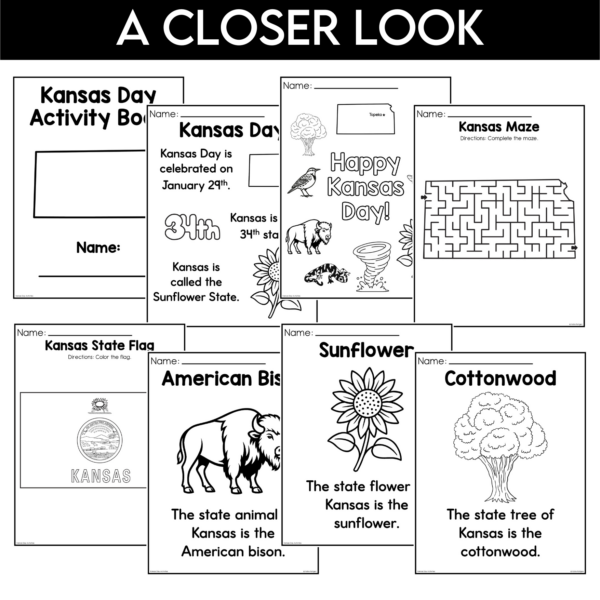 Kansas Day Activities Kansas Activity Book - Katie Roltgen Teaching