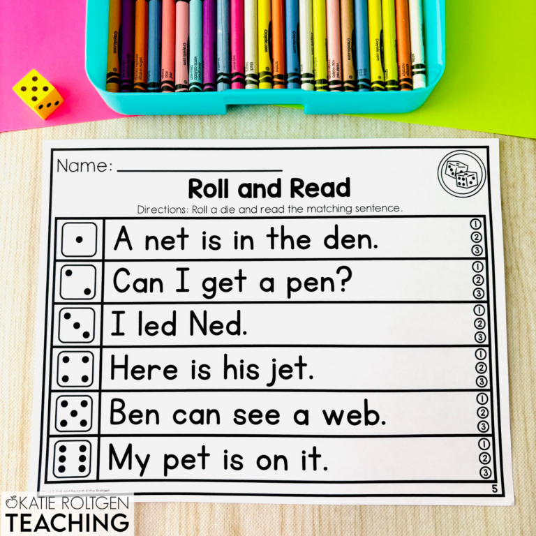 CVC Words in Sentences: Simple Practice Ideas for Early Readers - Katie ...
