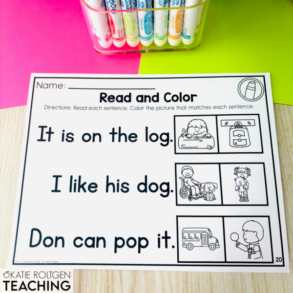 CVC Words in Sentences: Simple Practice Ideas for Early Readers - Katie ...